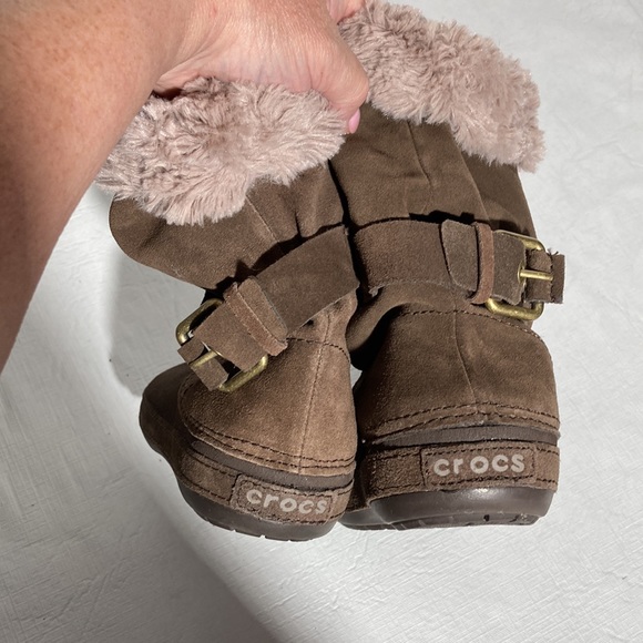 CROCS | Shoes | Crocs Brown Suede Ankle Boots Size 6 | Poshmark